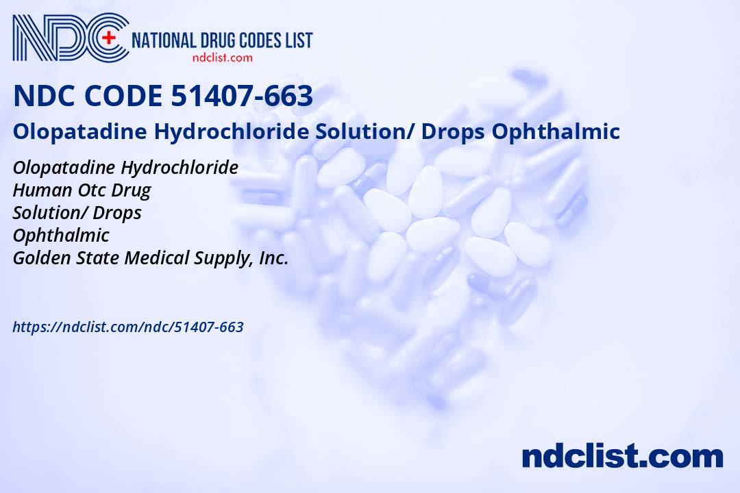 NDC 51407-663 Olopatadine Hydrochloride Solution/ Drops Ophthalmic