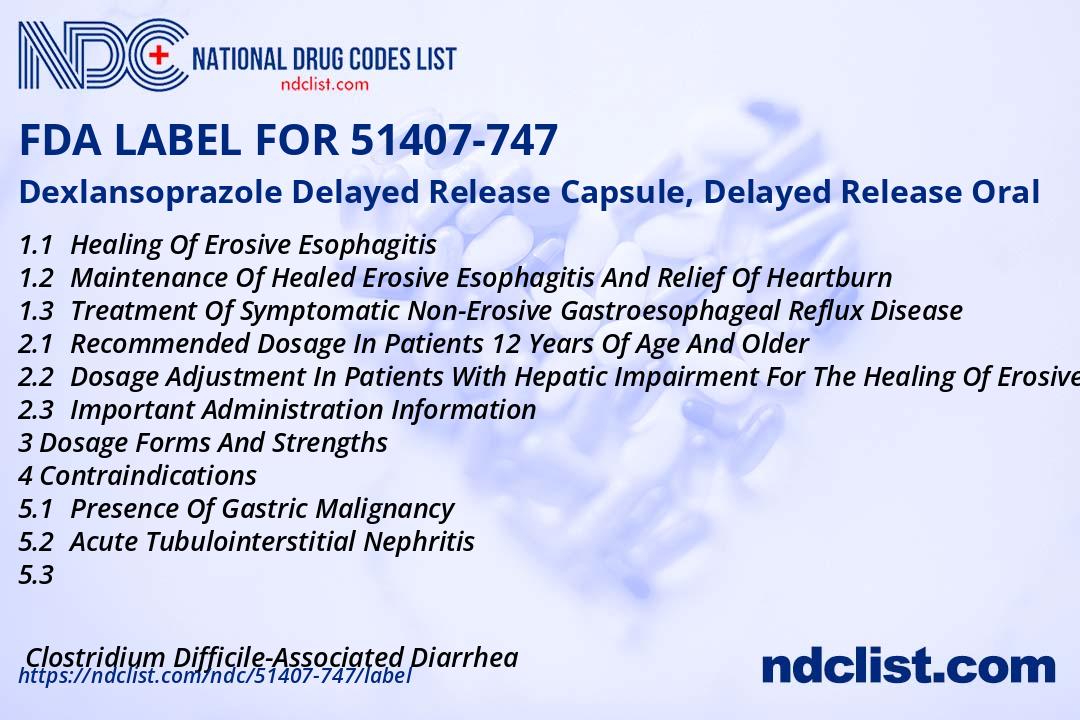 FDA Label for Dexlansoprazole Delayed Release Capsule, Delayed Release ...