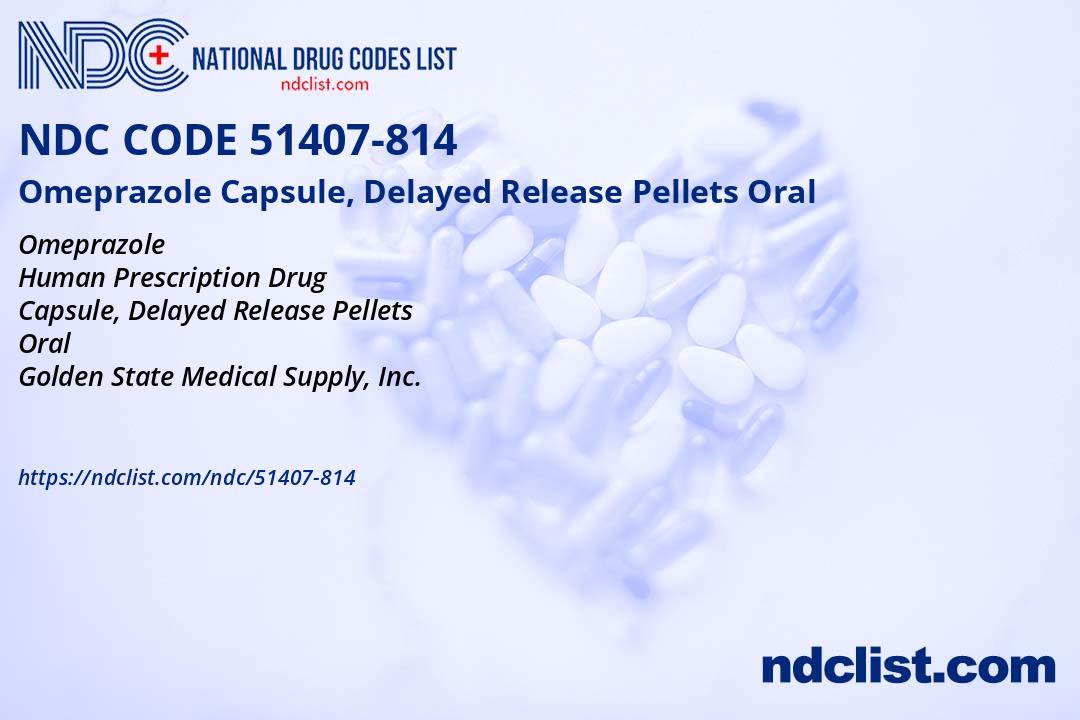 NDC 51407-814 Omeprazole Capsule, Delayed Release Pellets Oral