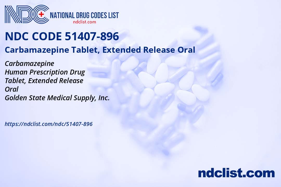 NDC 51407-896 Carbamazepine Tablet, Extended Release Oral