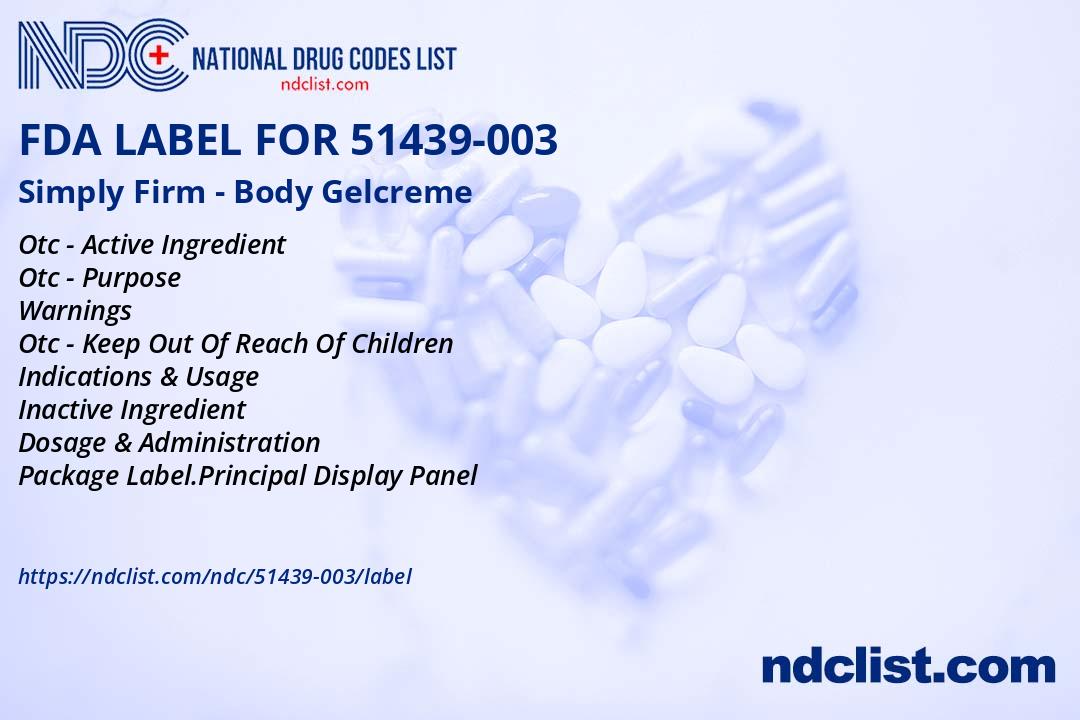 Simply Firm - Body- FDA Label NDC51439-003