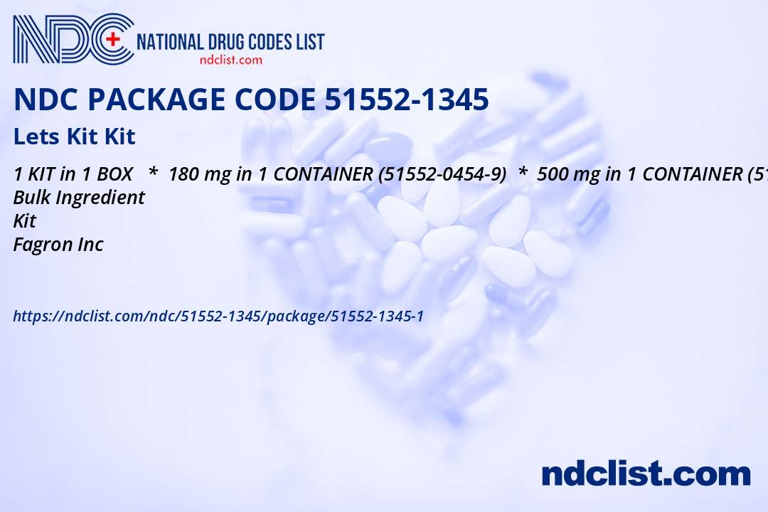 NDC Package 51552-1345-1 Lets Kit Kit