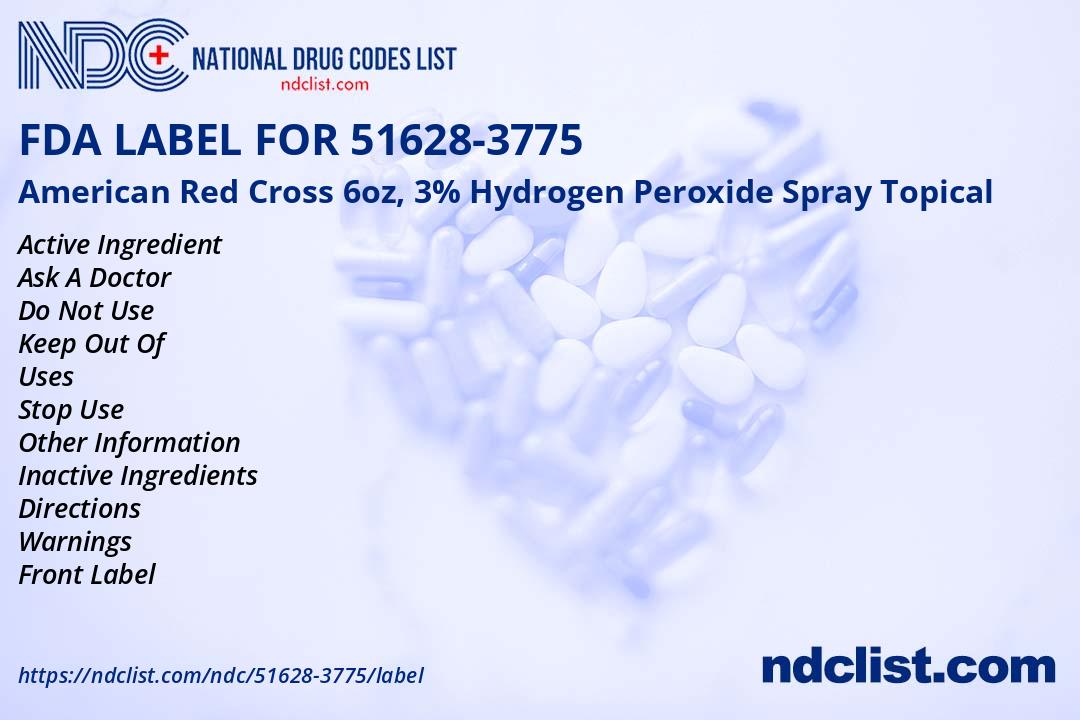 American Red Cross 6oz, 3% Hydro- FDA Label NDC51628-3775