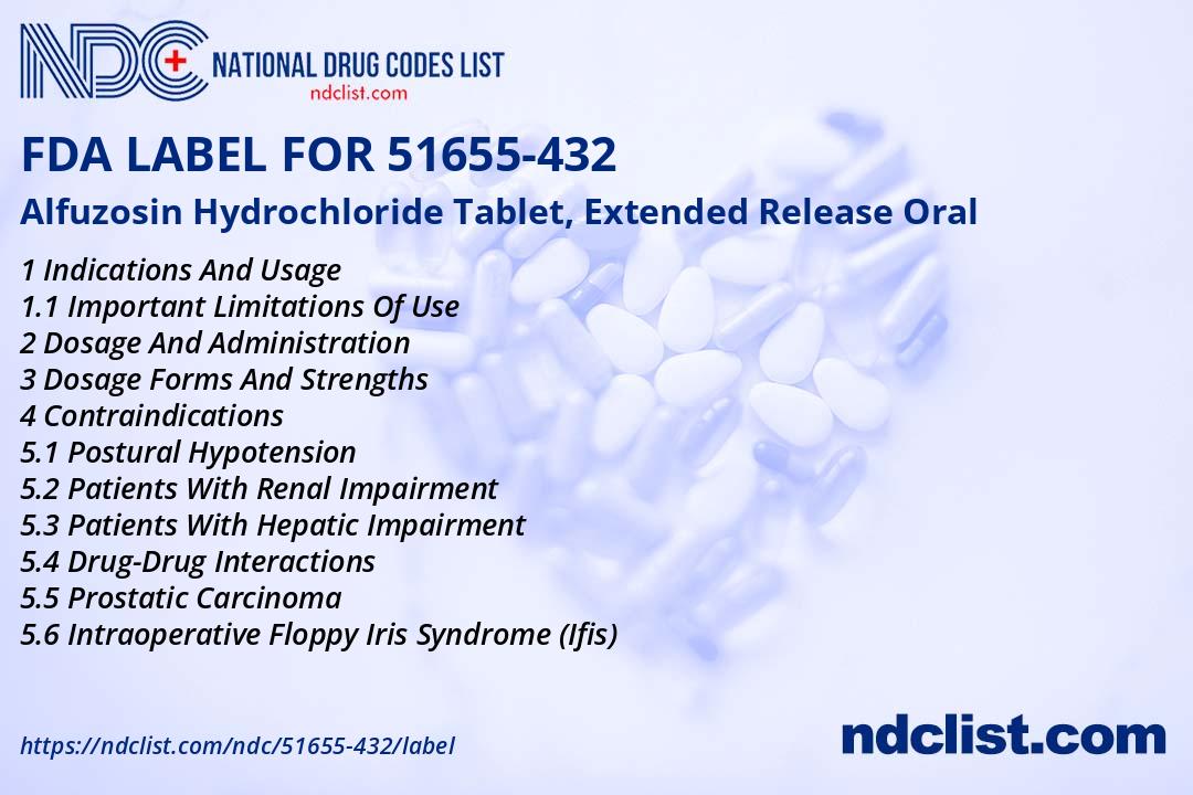 Alfuzosin Hydrochloride- FDA Label NDC51655-432