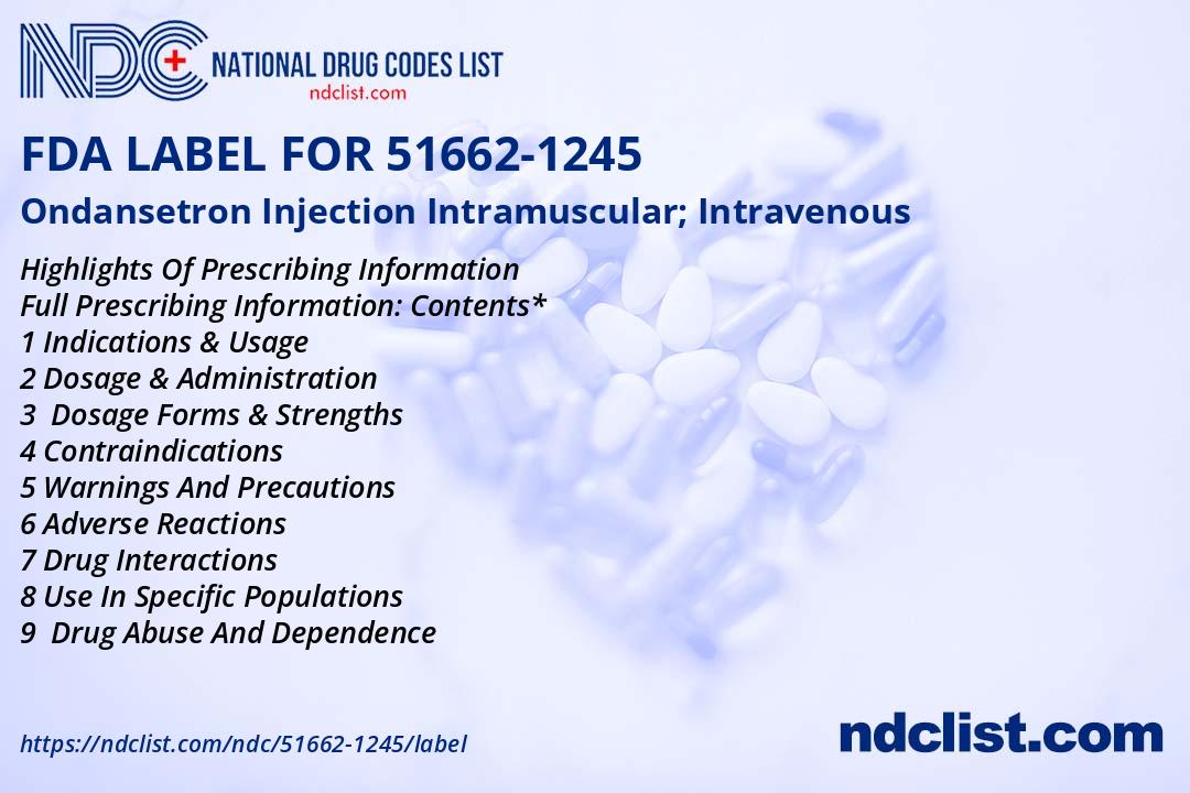 FDA Label for Ondansetron Injection Intramuscular; Intravenous ...