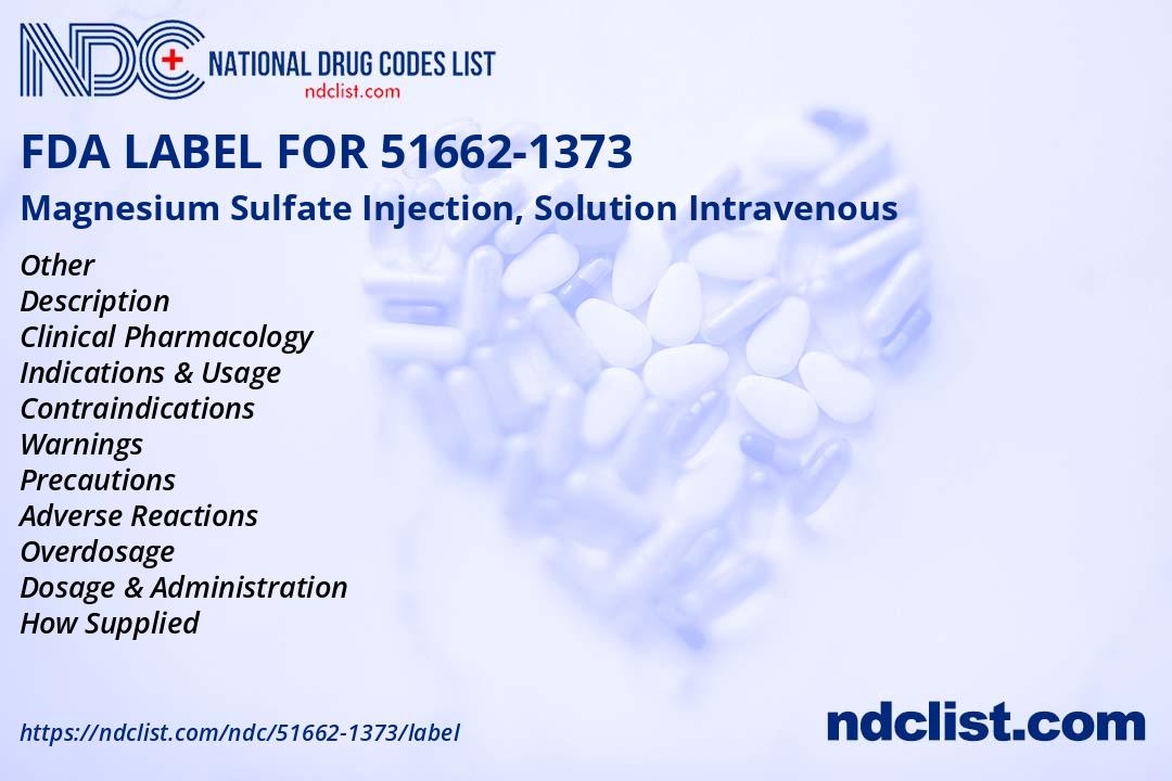 FDA Label for Magnesium Sulfate Injection, Solution Intravenous ...