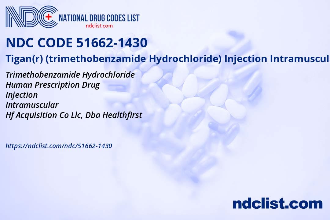 NDC 51662-1430 Tigan(r) (trimethobenzamide Hydrochloride) Injection ...