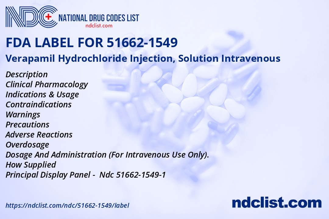 FDA Label for Verapamil Hydrochloride Injection, Solution Intravenous - Indications, Usage ...