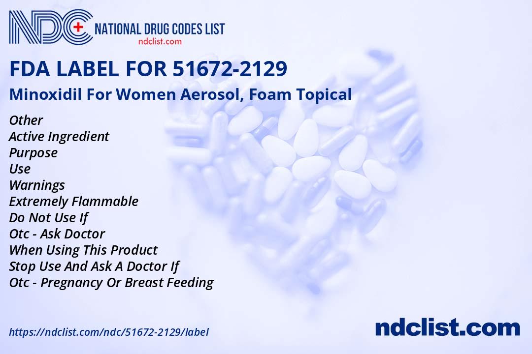 FDA Label for Minoxidil For Women Aerosol, Foam Topical - Indications, Usage & Precautions