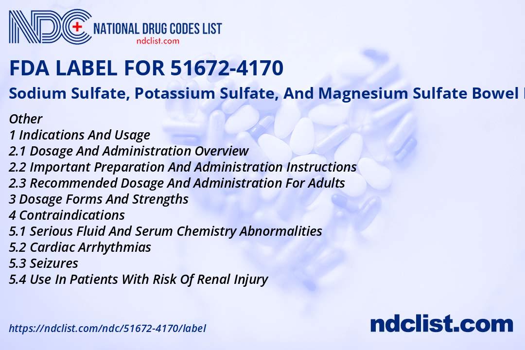 Sodium Sulfate, Potassium Sulfat- FDA Label NDC51672-4170