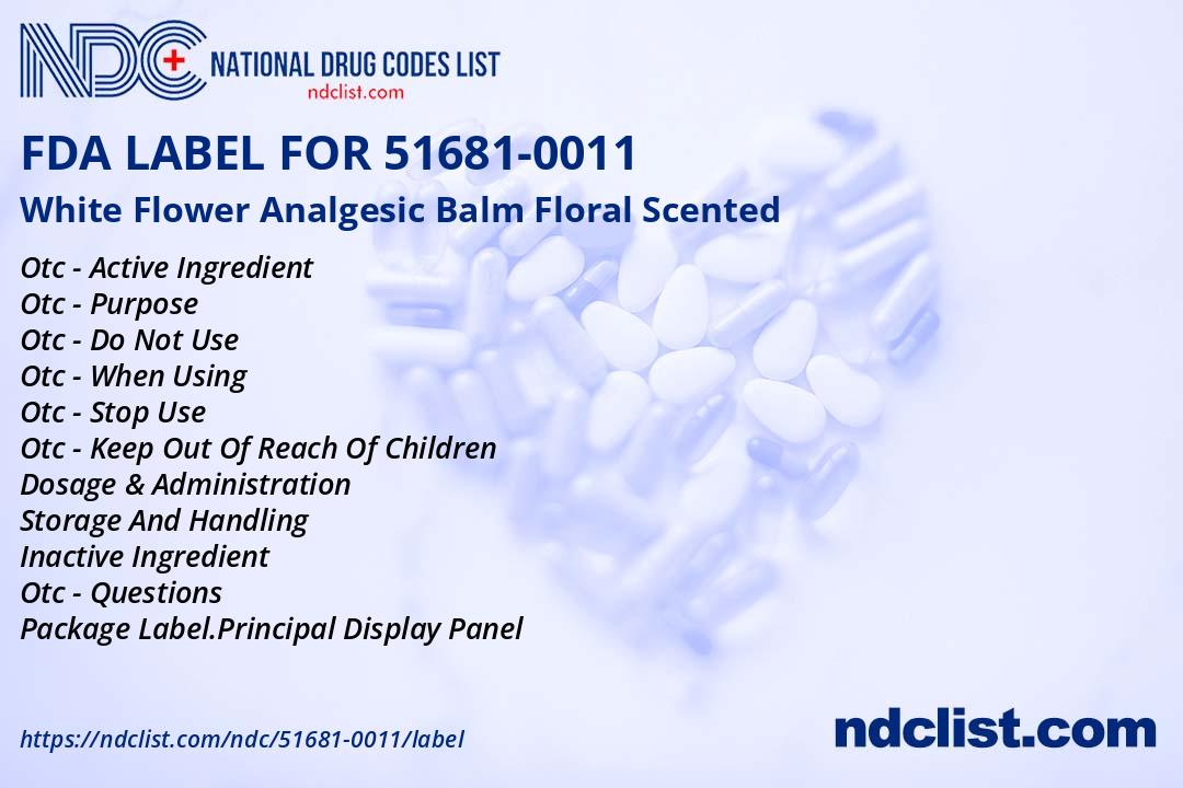 FDA Label for White Flower Analgesic Balm Floral Scented - Indications ...