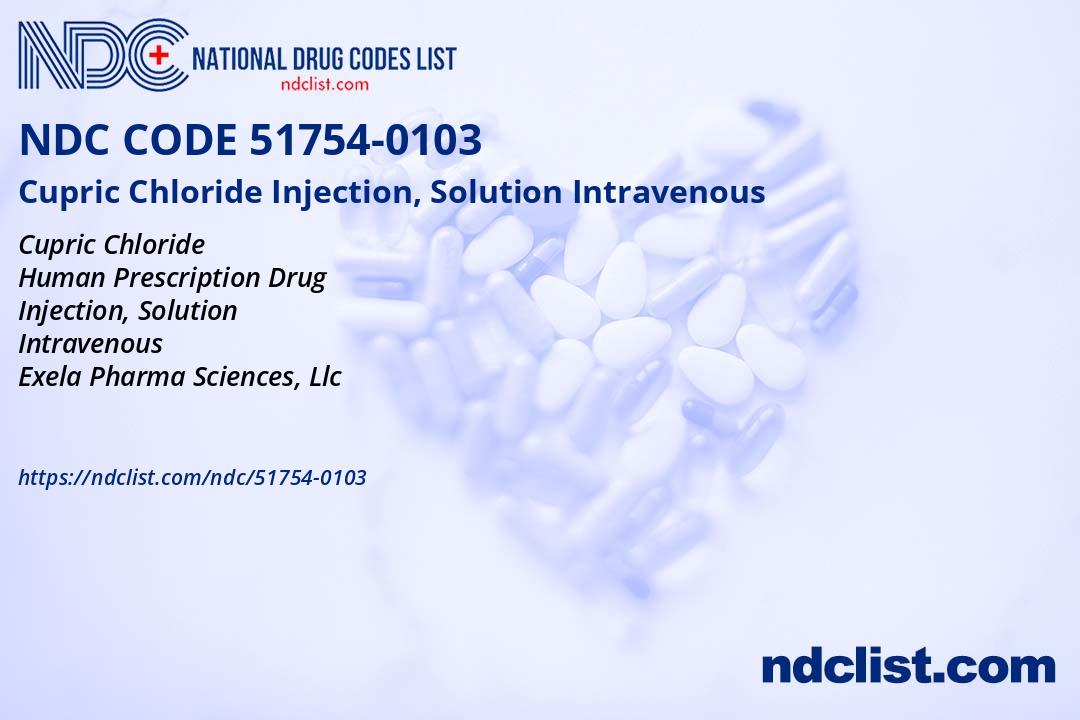 NDC 51754-0103 Cupric Chloride Injection, Solution Intravenous