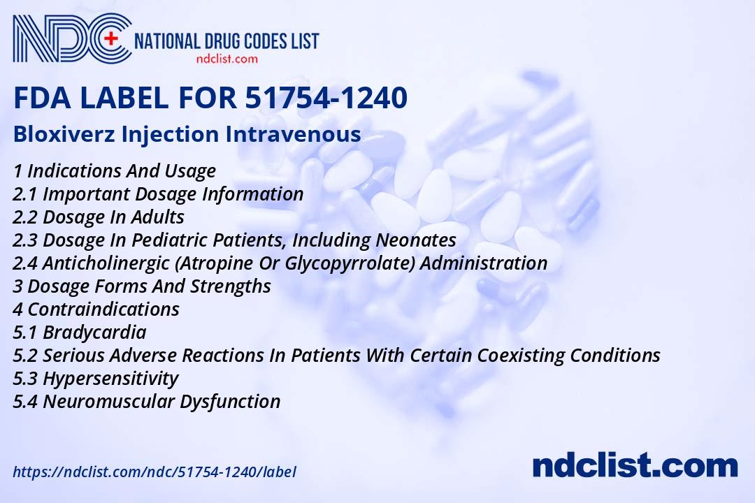 Bloxiverz- FDA Label NDC51754-1240