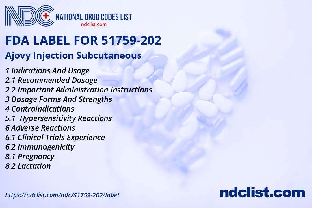 FDA Label for Ajovy Injection Subcutaneous - Indications, Usage ...