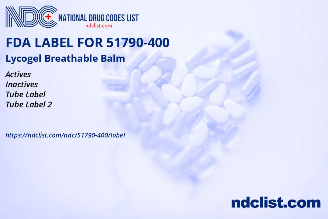 FDA Label for Lycogel Breathable Balm - Indications, Usage & Precautions