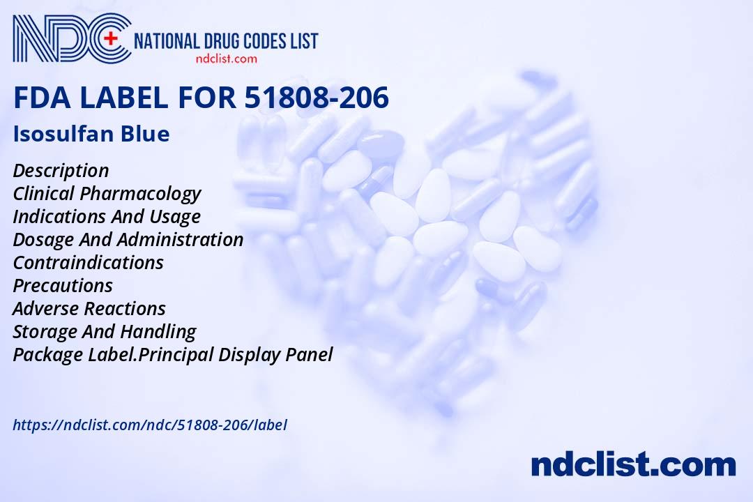 Isosulfan Blue- FDA Label NDC51808-206