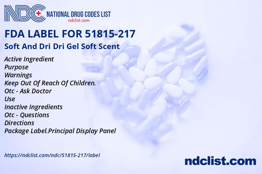 Soft And Dri Dri Gel FDA Label - NDC 51815-217