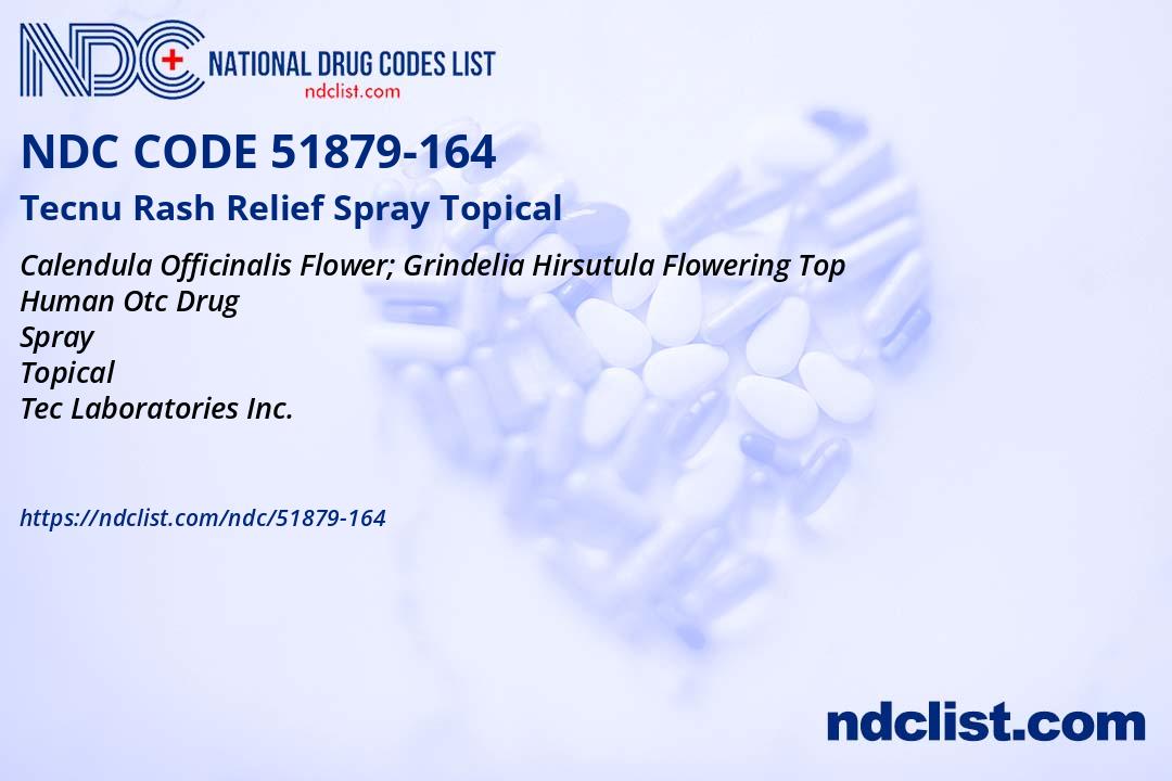 NDC 51879-164 Tecnu Rash Relief Spray Topical