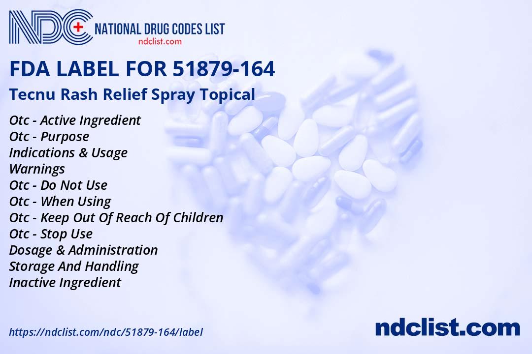 FDA Label for Tecnu Rash Relief Spray Topical - Indications, Usage ...