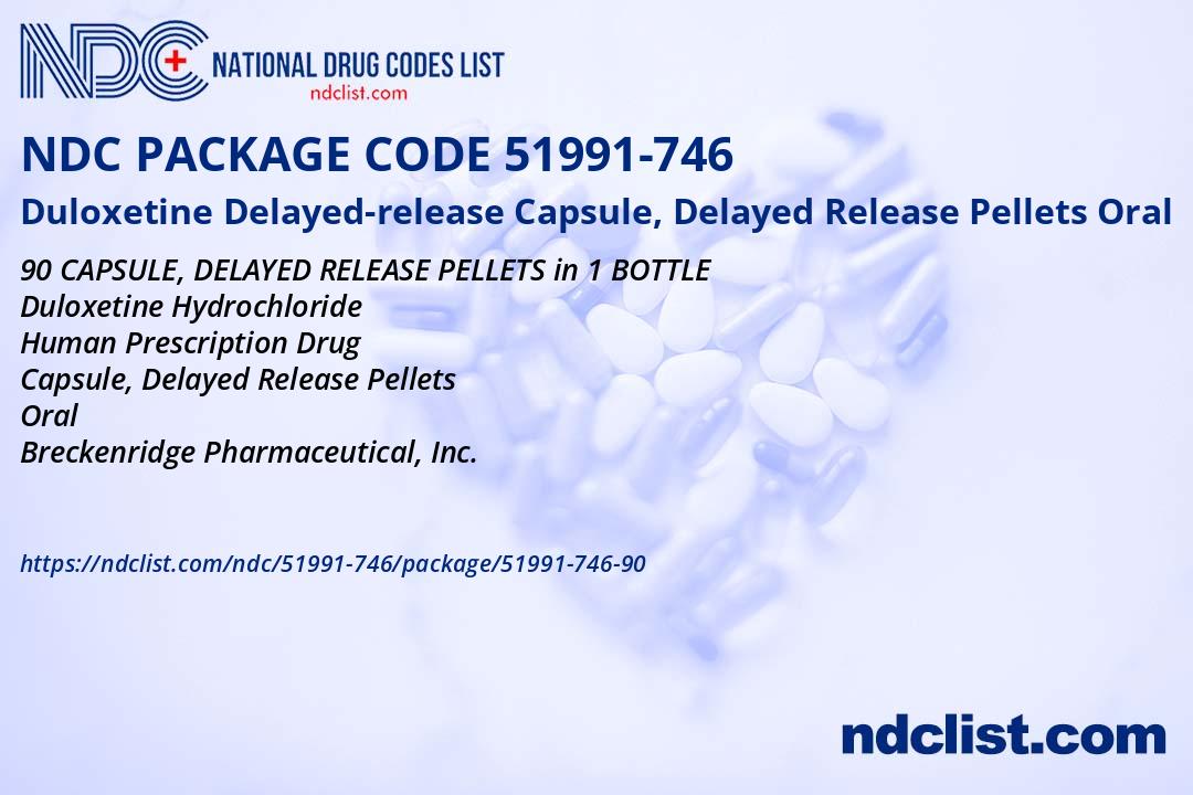 Duloxetine Capsule, Delayed Release Pellets- NDC51991-746-90
