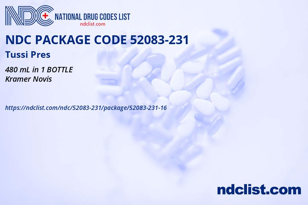 NDC Package 52083-231-16 Tussi Pres
