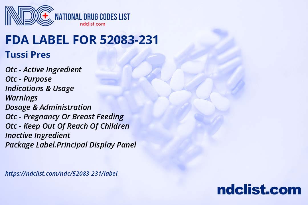 FDA Label for Tussi Pres - Indications, Usage & Precautions