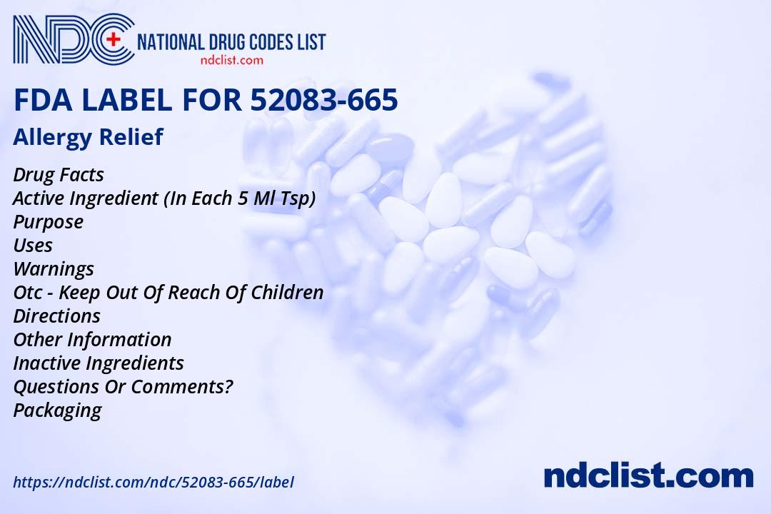 Allergy Relief- FDA Label NDC52083-665