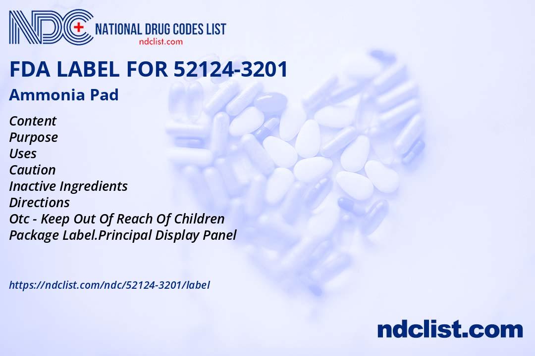 FDA Label for Ammonia Pad - Indications, Usage & Precautions