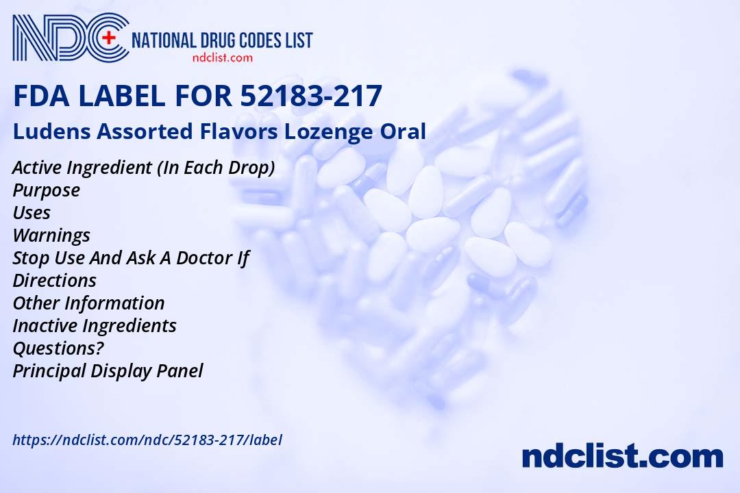 Ludens Assorted Flavors Lozenge- FDA Label NDC52183-217