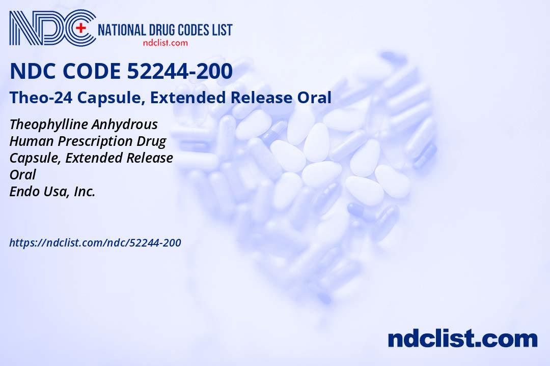 NDC 52244-200 Theo-24 Capsule, Extended Release Oral