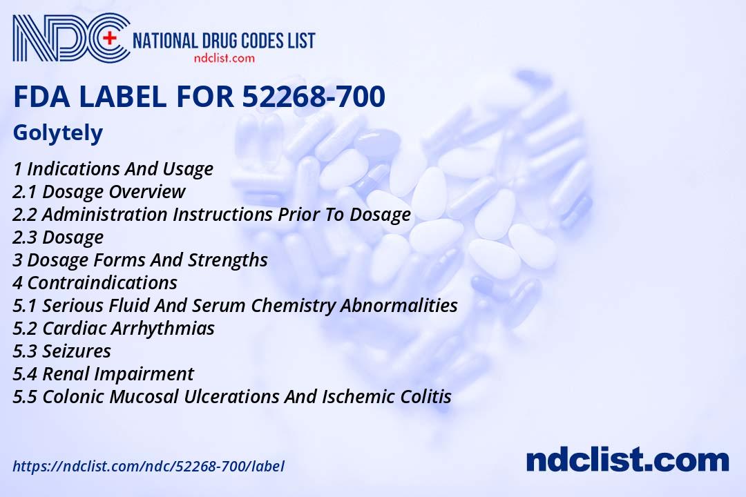 FDA Label for Golytely - Indications, Usage & Precautions