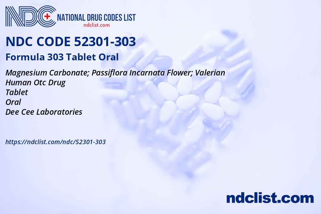 NDC 52301-303 Formula 303 Tablet Oral