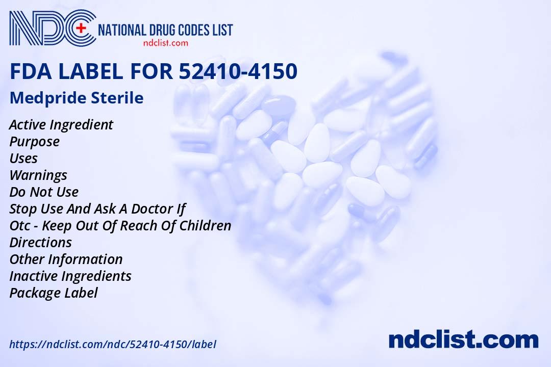 Medpride Cloth- FDA Label NDC52410-4150
