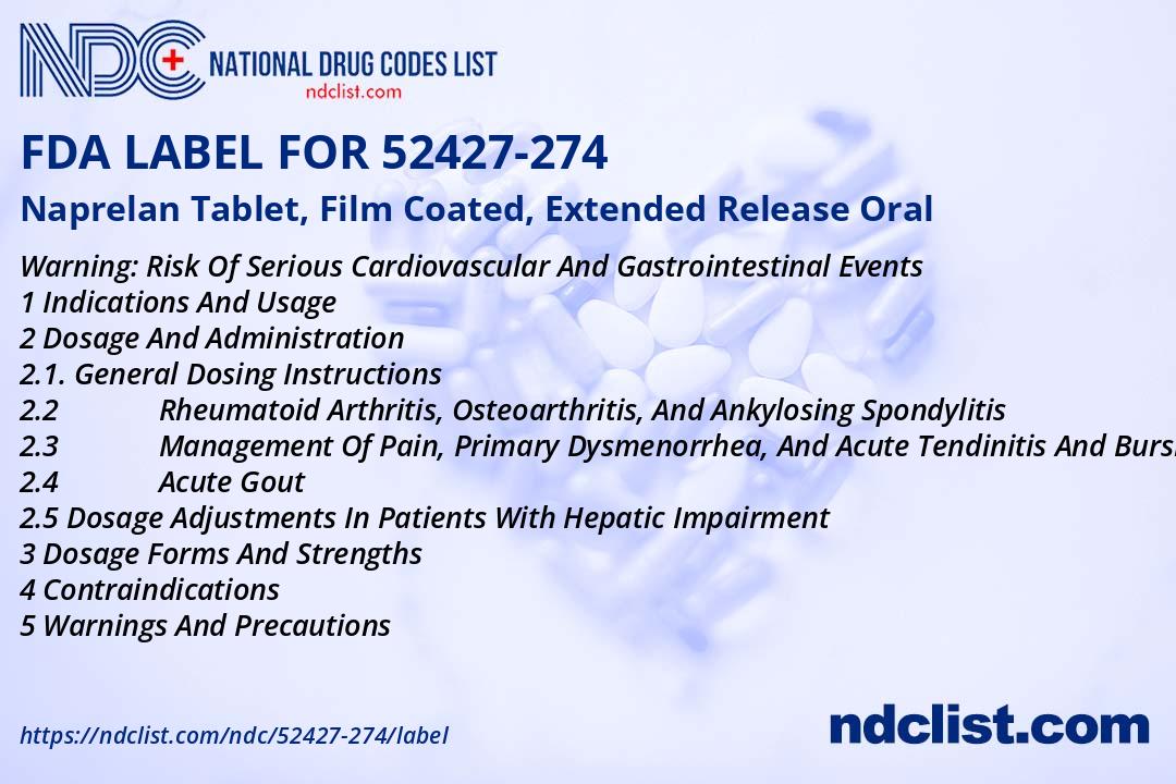 FDA Label for Naprelan Tablet, Film Coated, Extended Release Oral ...
