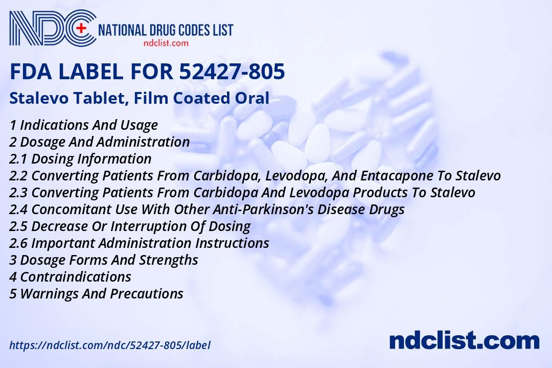 FDA Label for Stalevo Tablet, Film Coated Oral - Indications, Usage ...