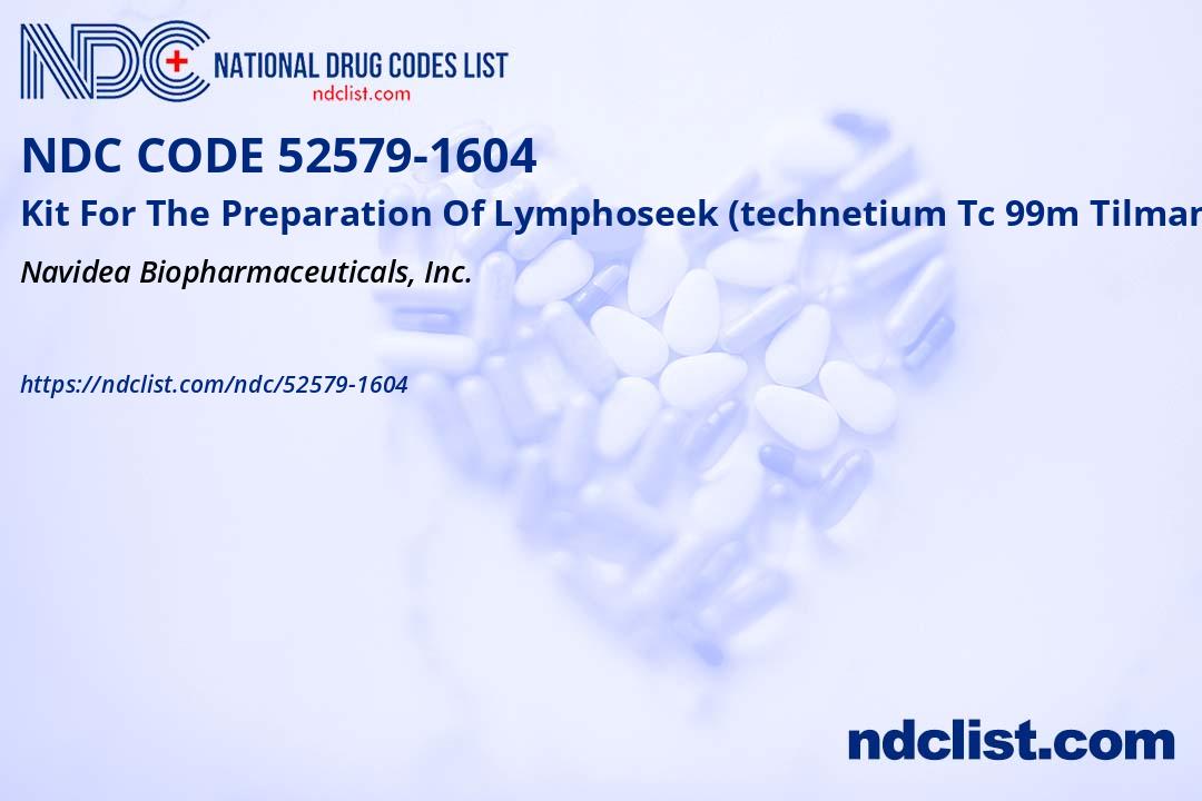 NDC 52579-1604 Kit For The Preparation Of Lymphoseek (technetium Tc 99m ...