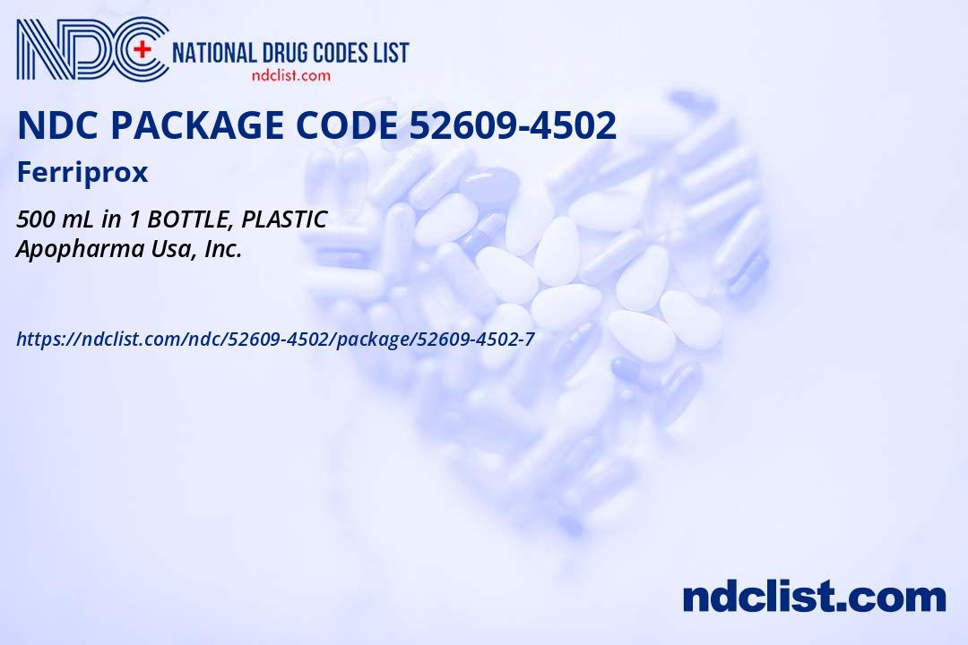 NDC Package 52609-4502-7 Ferriprox