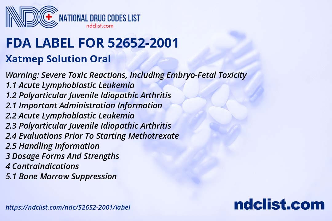 Xatmep Solution- FDA Label NDC52652-2001