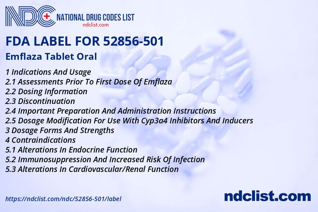 FDA Label for Emflaza Tablet Oral - Indications, Usage & Precautions