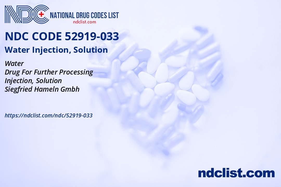 Water Injection, Solution- NDC52919-033