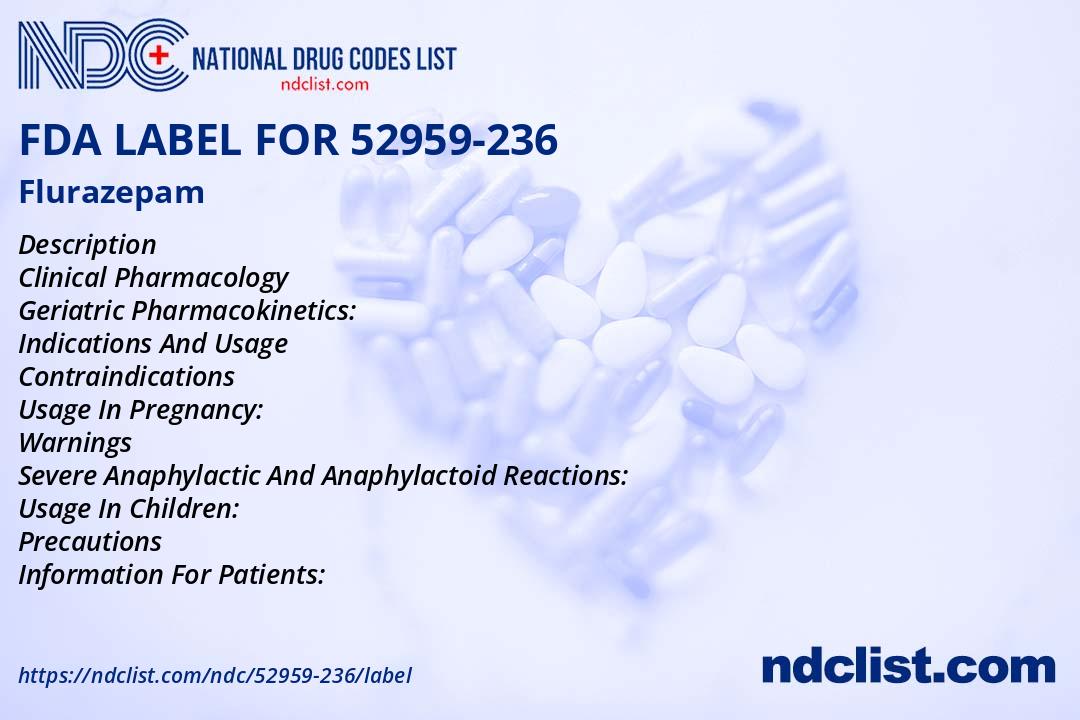 FDA Label for Flurazepam - Indications, Usage & Precautions