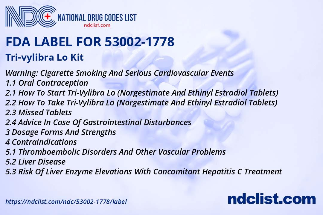 FDA Label for Tri-vylibra Lo - Indications, Usage & Precautions