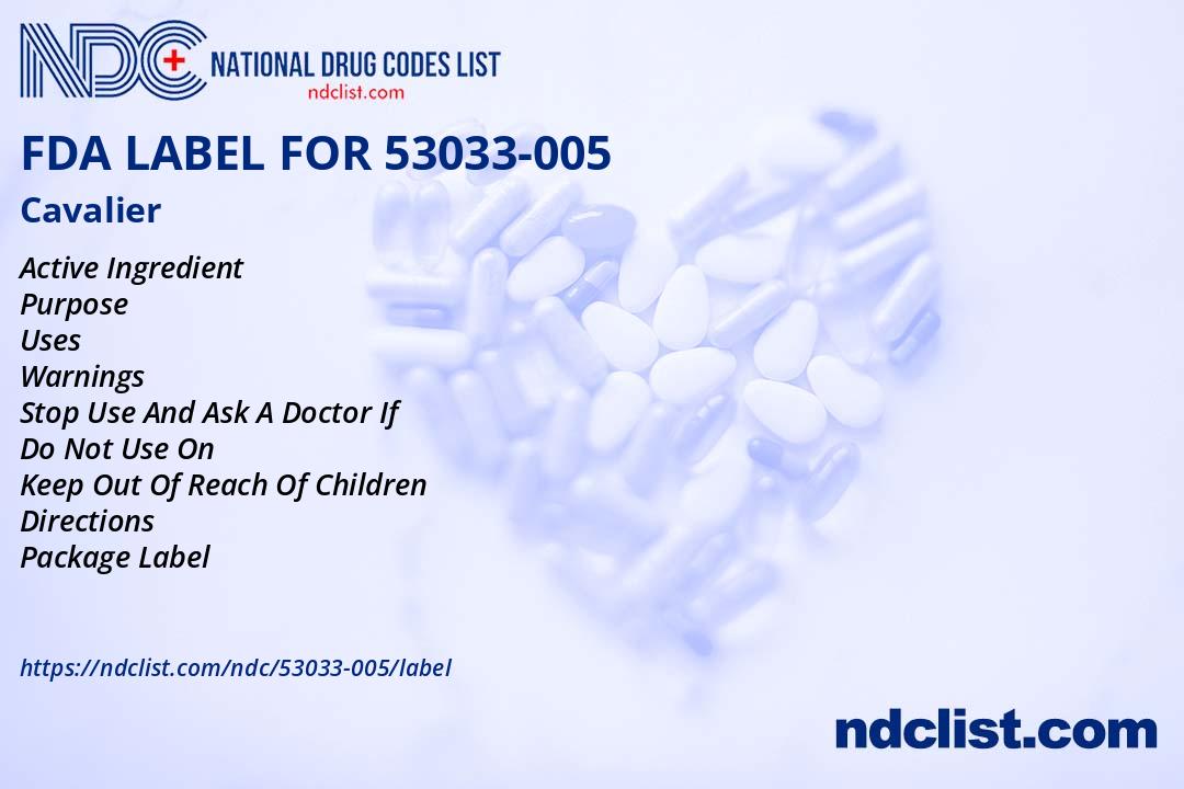 FDA Label for Cavalier - Indications, Usage & Precautions