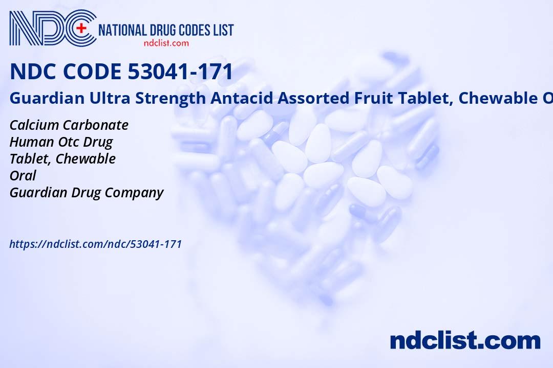 NDC 53041-171 Guardian Ultra Strength Antacid Assorted Fruit Tablet ...