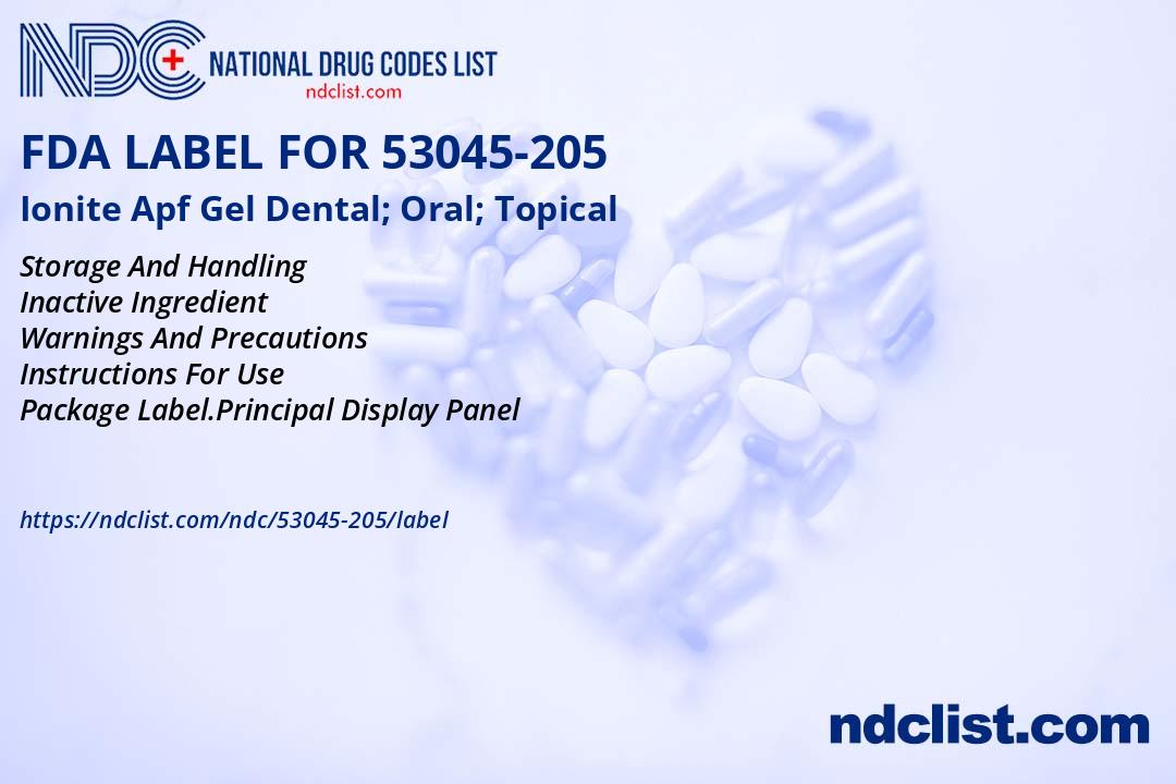 Ionite Apf Gel- FDA Label NDC53045-205