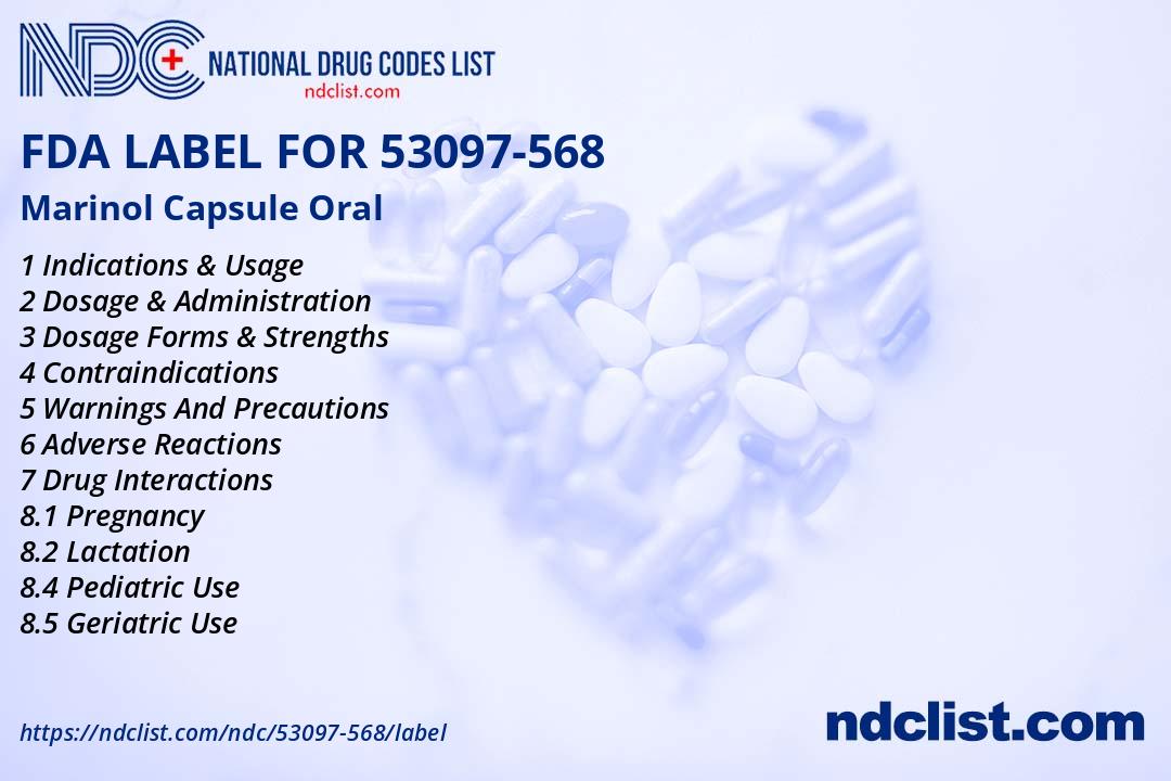 FDA Label for Marinol Capsule Oral - Indications, Usage & Precautions