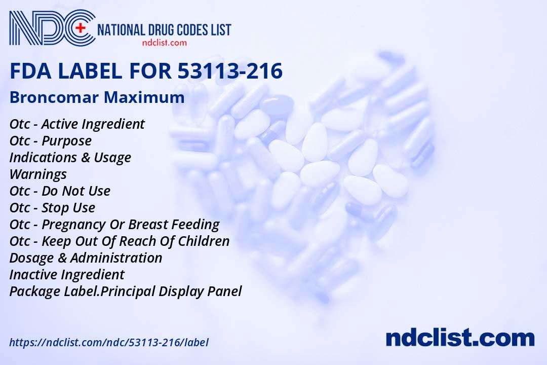 Broncomar - FDA Label NDC 53113-216