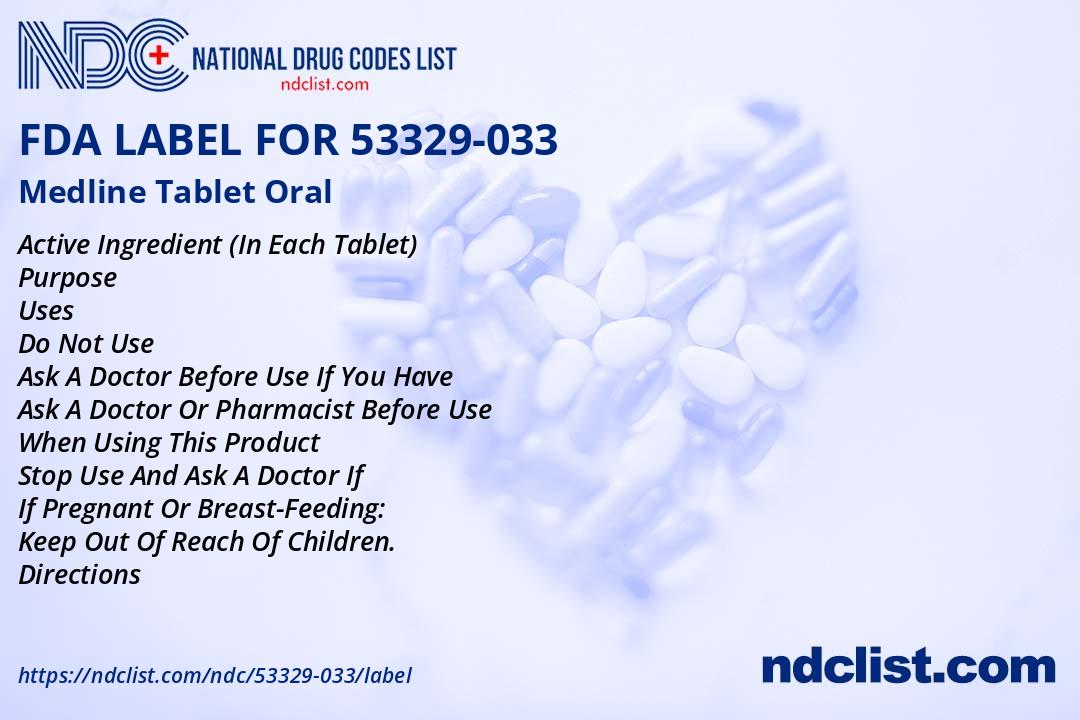 FDA Label for Medline Tablet Oral - Indications, Usage & Precautions