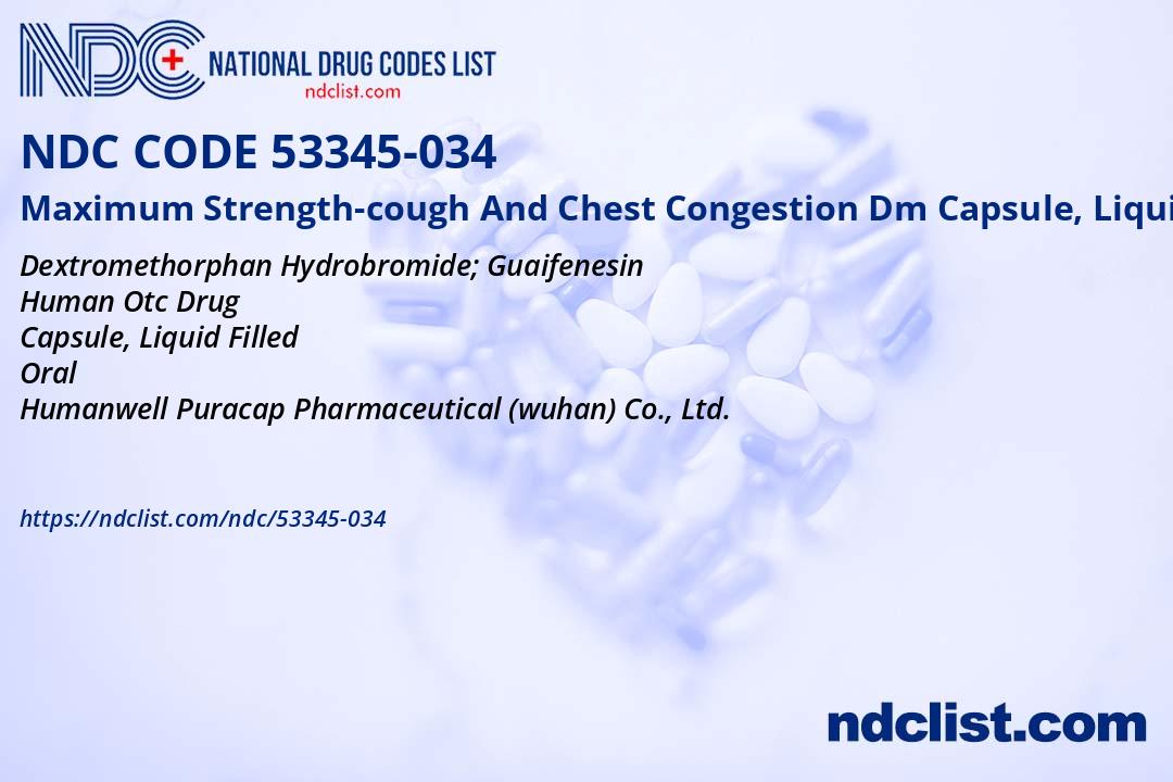 NDC 53345-034 Maximum Strength-cough And Chest Congestion Dm Capsule ...