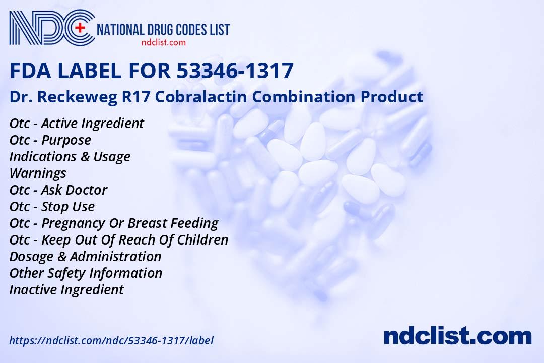 Dr. Reckeweg R17 Cobralactin- FDA Label NDC53346-1317